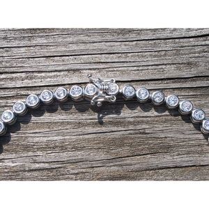 Jewelry | 925 Sterling Silver Round Cz Tennis Bracelet | Poshmark